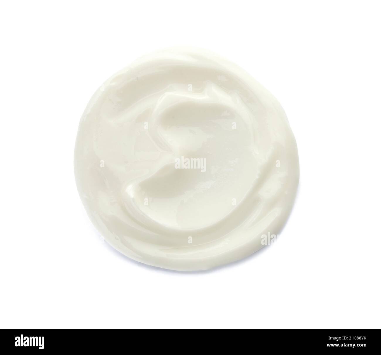 Yummy yogurt on white background Stock Photo - Alamy