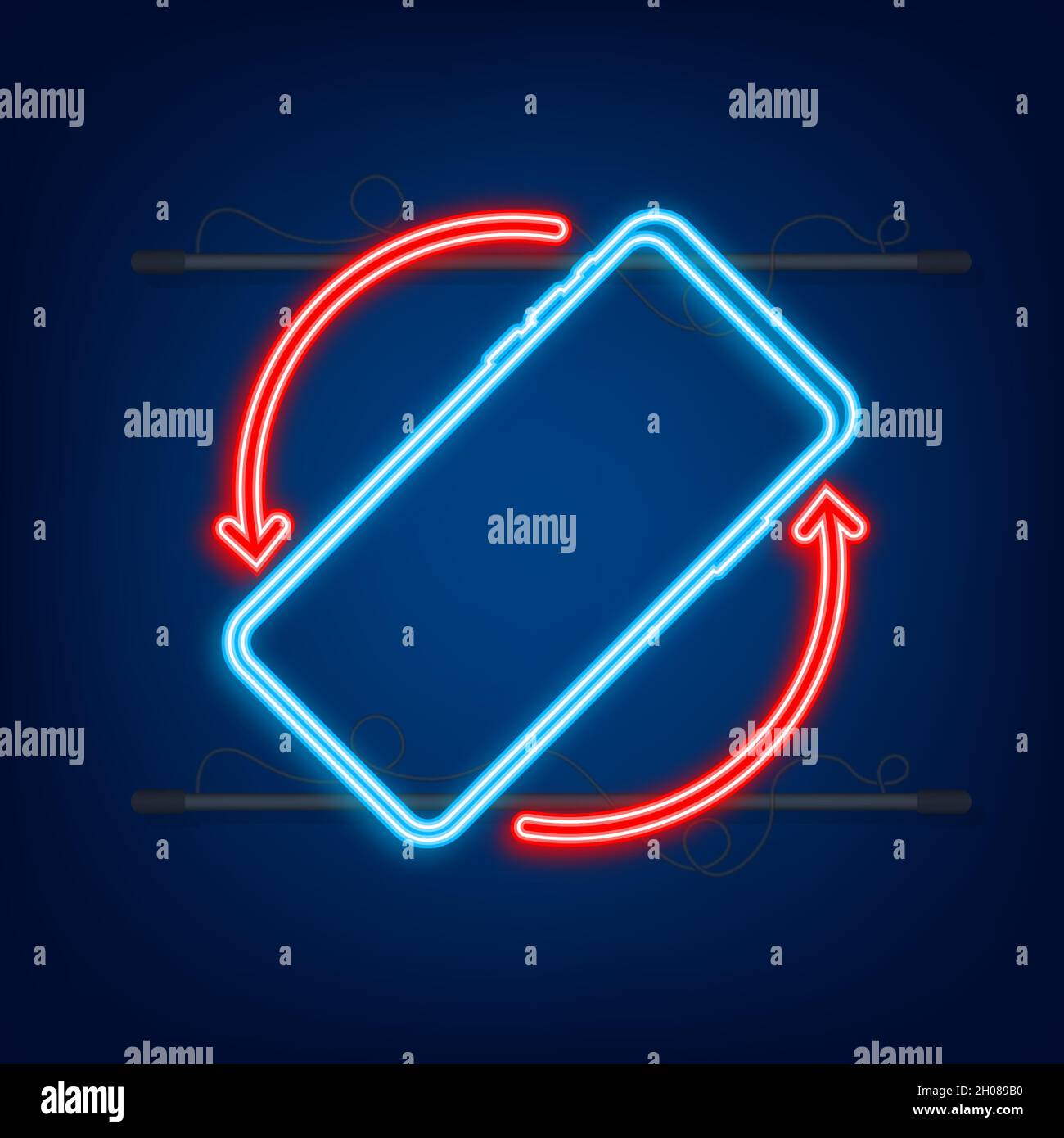 Rotate smartphone isolated icon. Neon icon. Device rotation symbol ... Rotate smartphone isolated icon. Neon icon. Device rotation symbol ...