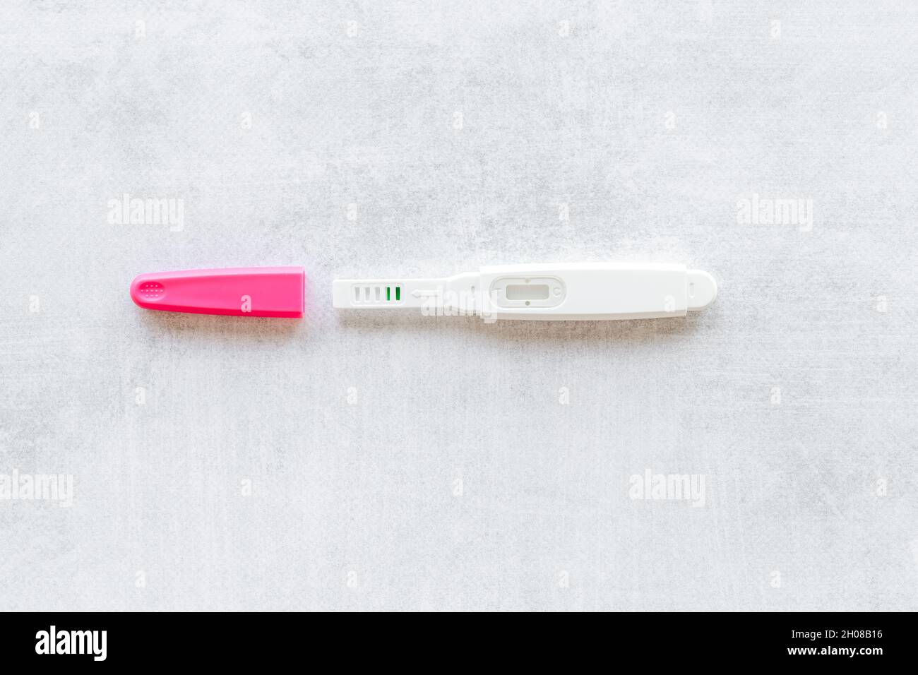 Pregnancy test top view. Pregnancy and female health care concept Stock ...