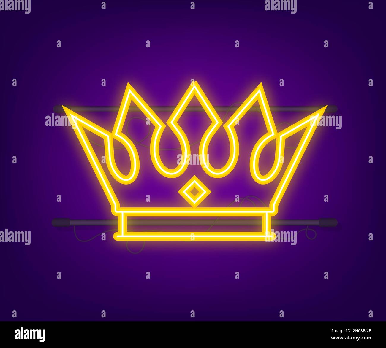 Golden Crown With neon sign, Vip icon. Crown of king. Gold royal ...