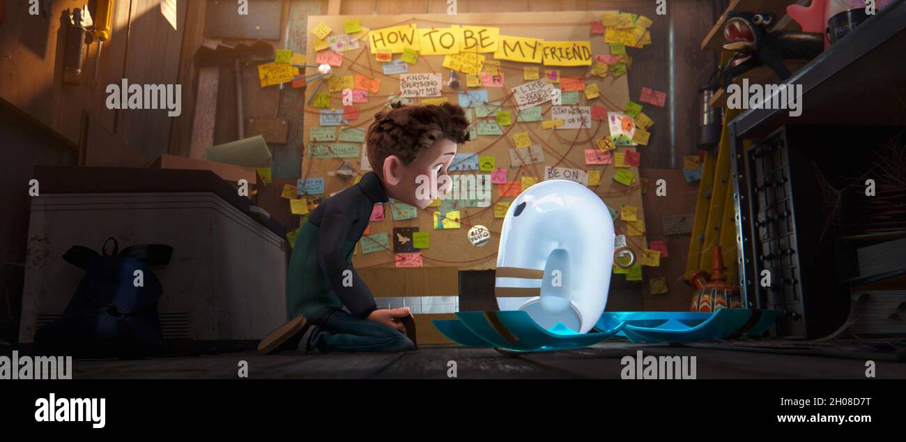 RON'S GONE WRONG, from left: Barney (voice: Jack Dylan Grazer), Ron ...