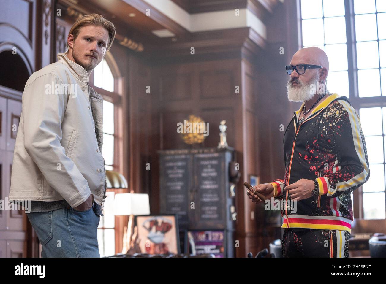 HEELS, from left: Alexander Ludwig, Mike O'Malley, The Big Bad Fish Man ...