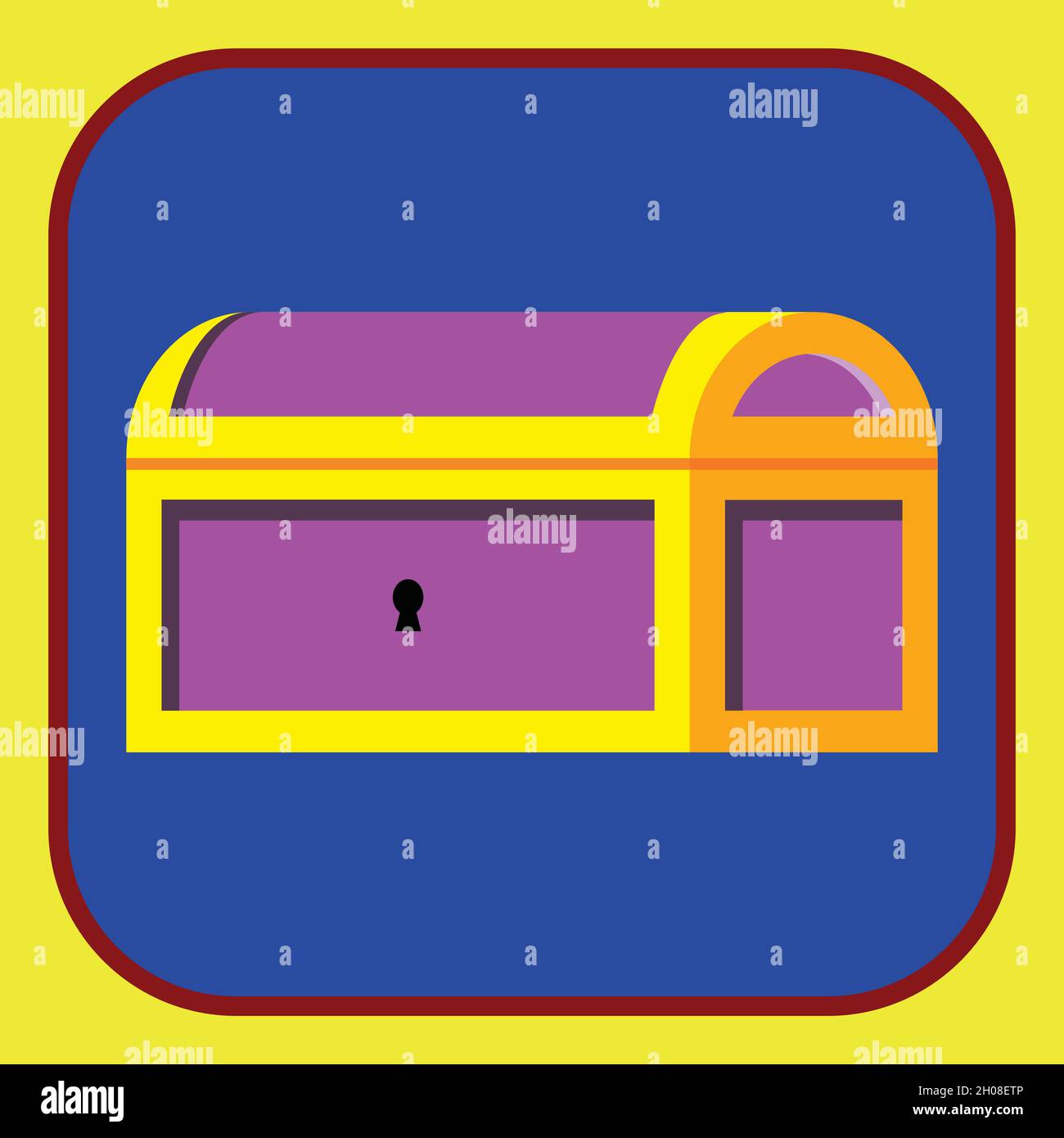 Closed treasure chest sticker label Stock Vector Image & Art - Alamy