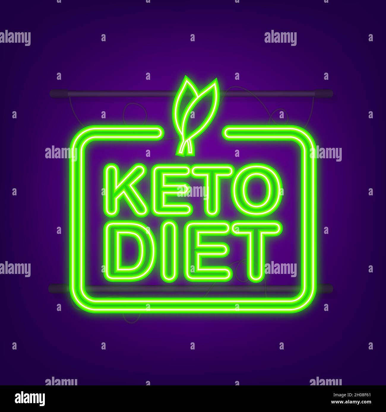 Ketogenic diet logo sign. Keto diet. Neon icon. Vector illustration ...