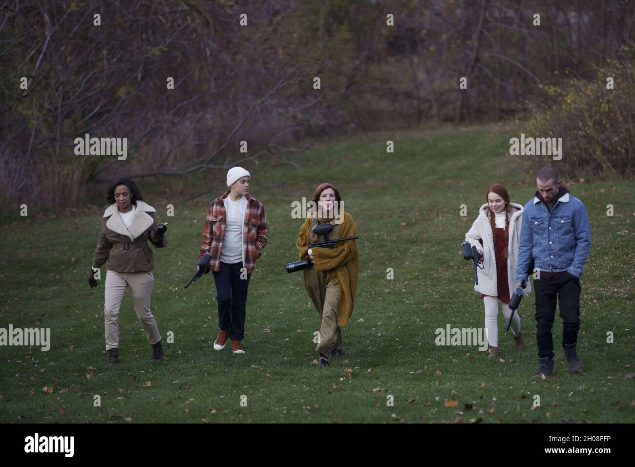 SLASHER, from left: Rachel Crawford, Breton Lalama, Sabrina Grdevich ...