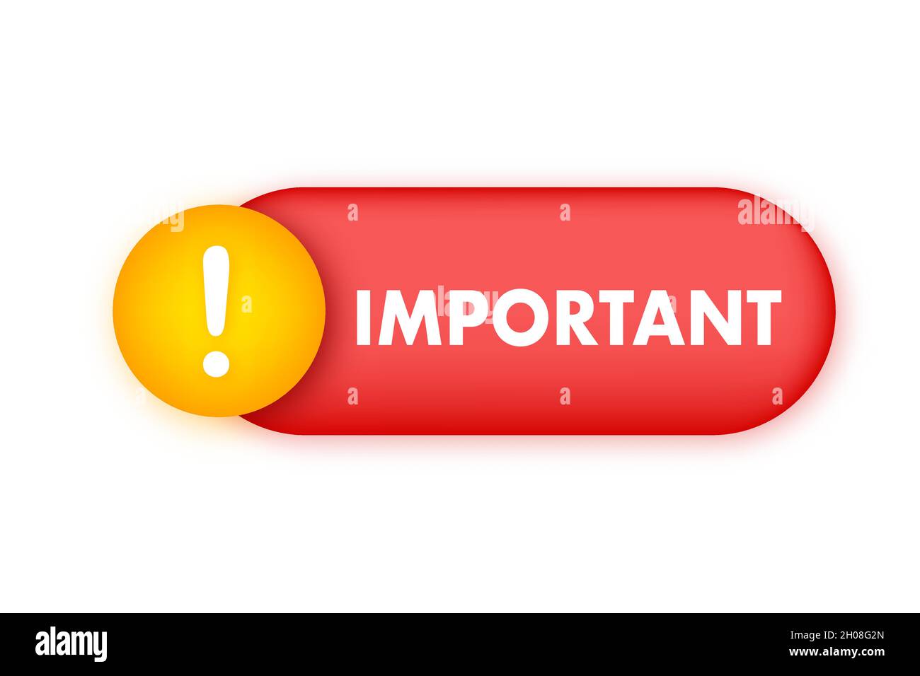 Important written on red label. Advertising sign. Vector stock ...