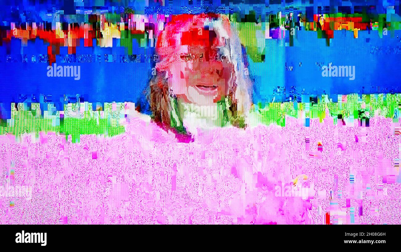 TV Static Noise Glitch Distortion Effect - Digital Video signal on ...
