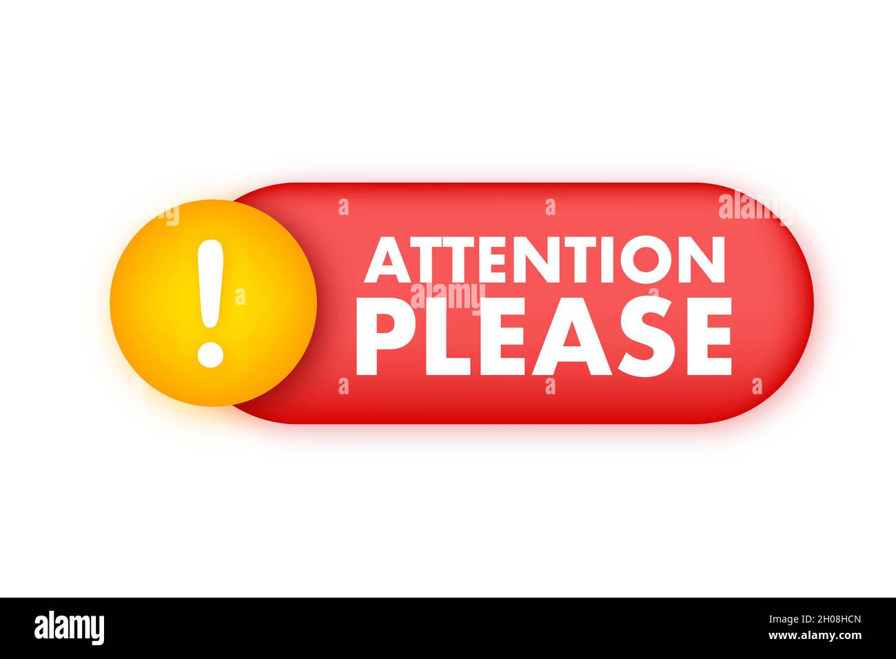 Banner with Attention please. Red Attention please sign icon ...