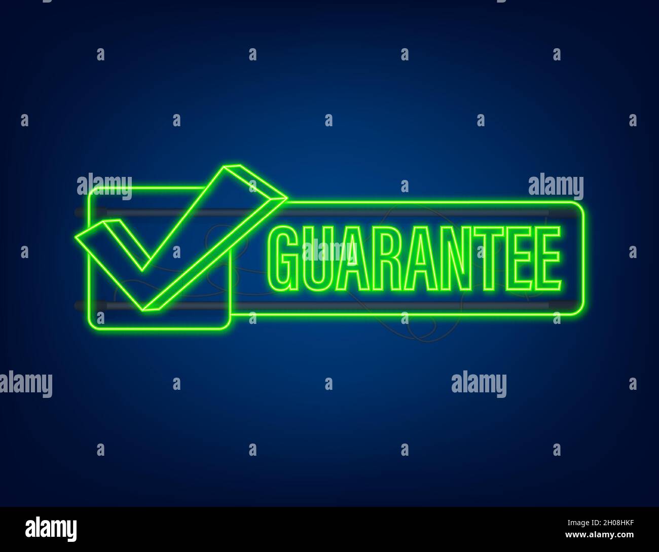 Guarantee neon vector isolated on dark background. Vector stock ...