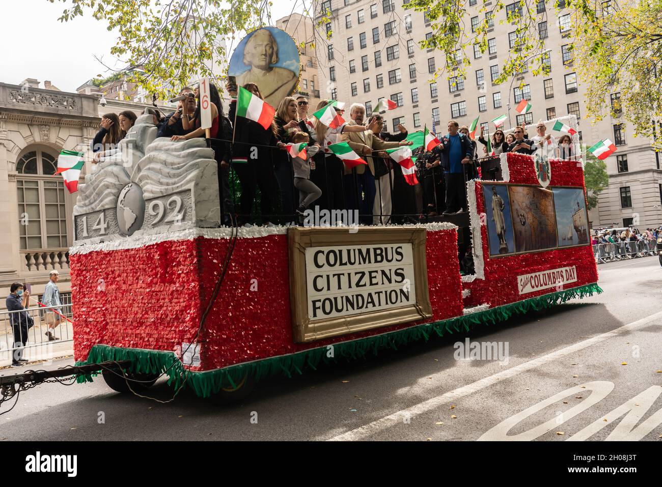 Manhattan, New York, USA - October 11, 2021: Annual Columbus Day Parade ...