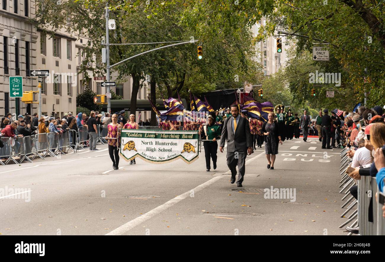 Manhattan, New York, USA - October 11, 2021: Annual Columbus Day Parade ...