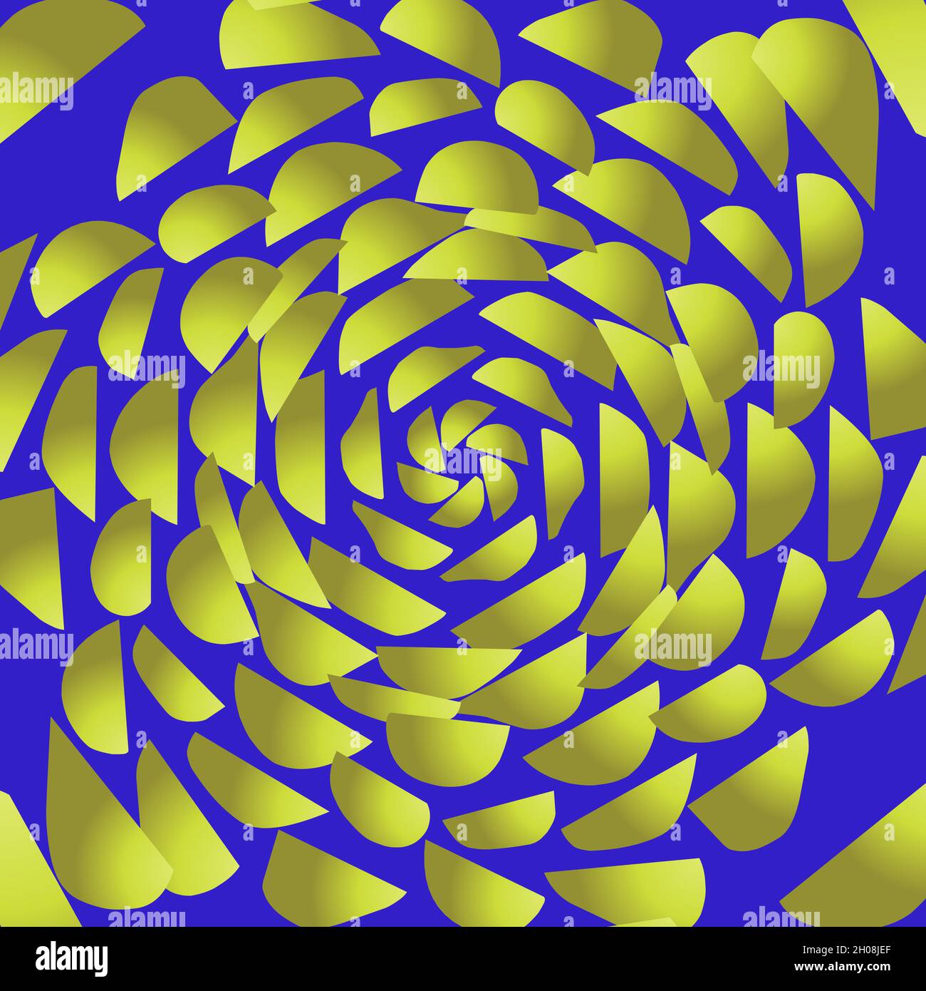 3d rendering of green patterns in circles with rotating effect on a ...