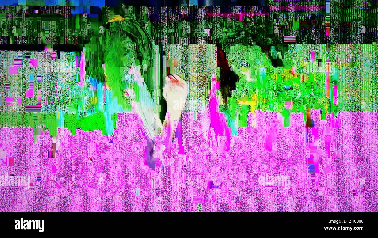TV Static Noise Glitch Distortion Effect Digital Video Signal On TV Static Noise Glitch Distortion Effect Digital Video Signal On