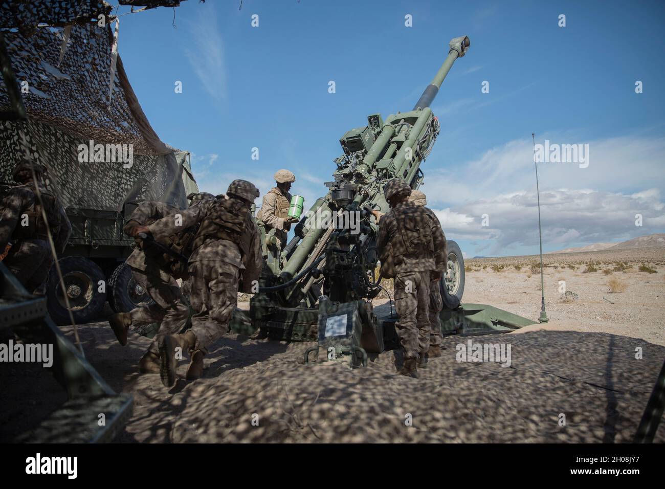 U.S. Marines with 1st Battalion, 10th Marines, in support of 3d Marines ...