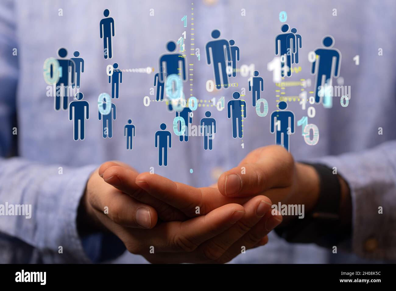 Human hand showing unity group and teamwork concept Stock Photo - Alamy