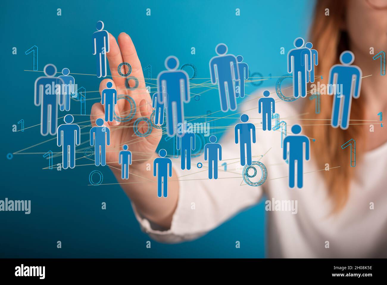 Human hand showing unity group and teamwork concept Stock Photo - Alamy