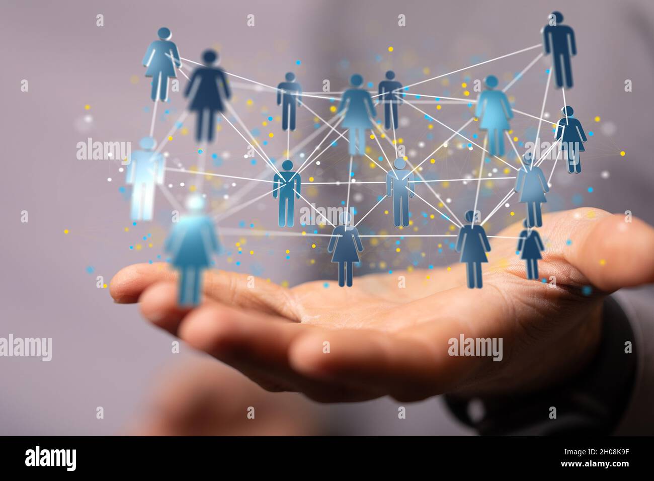 Human hand showing unity group and teamwork concept Stock Photo - Alamy