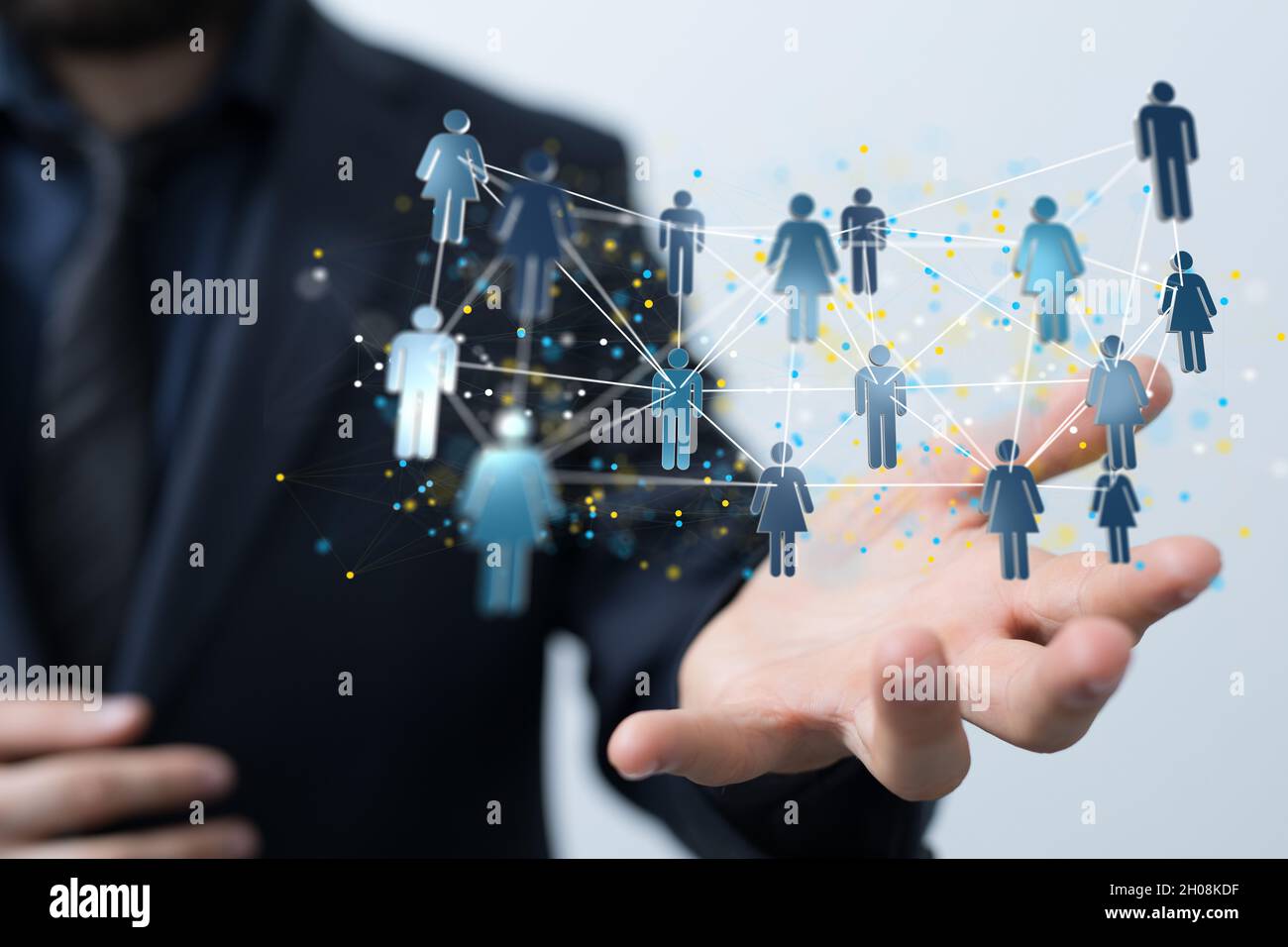 Human hand showing unity group and teamwork concept Stock Photo - Alamy