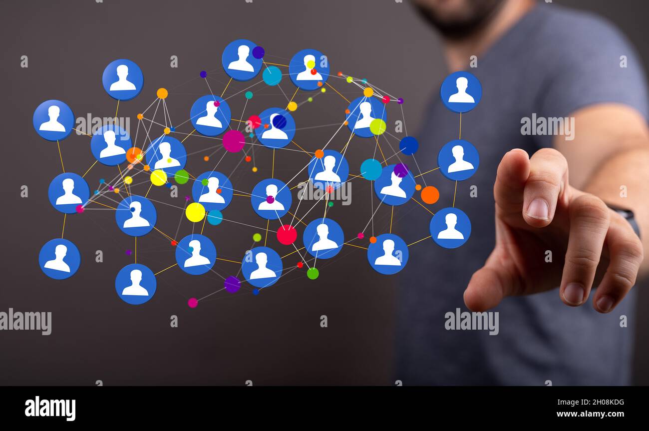 Human hand showing unity group and teamwork concept Stock Photo - Alamy