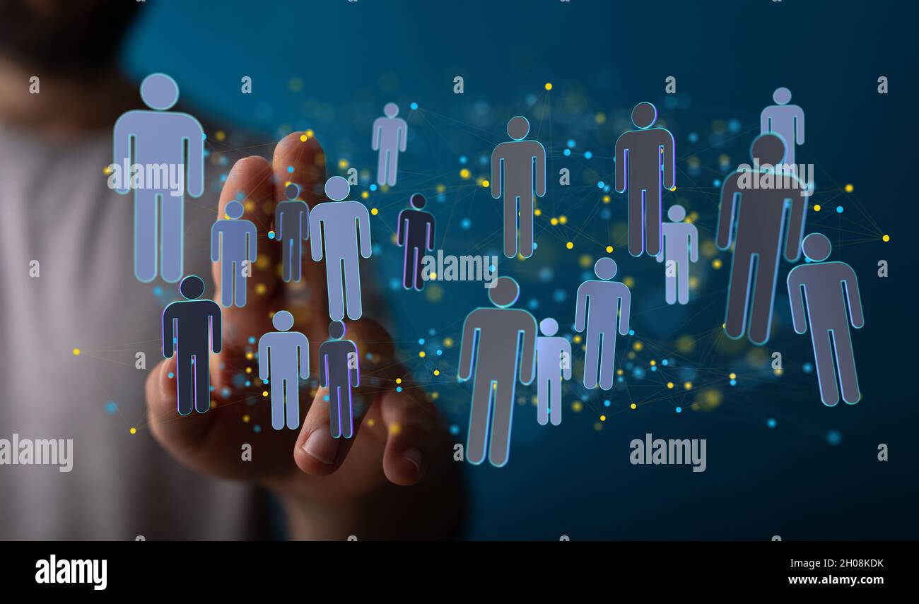 Human hand showing unity group and teamwork concept Stock Photo - Alamy