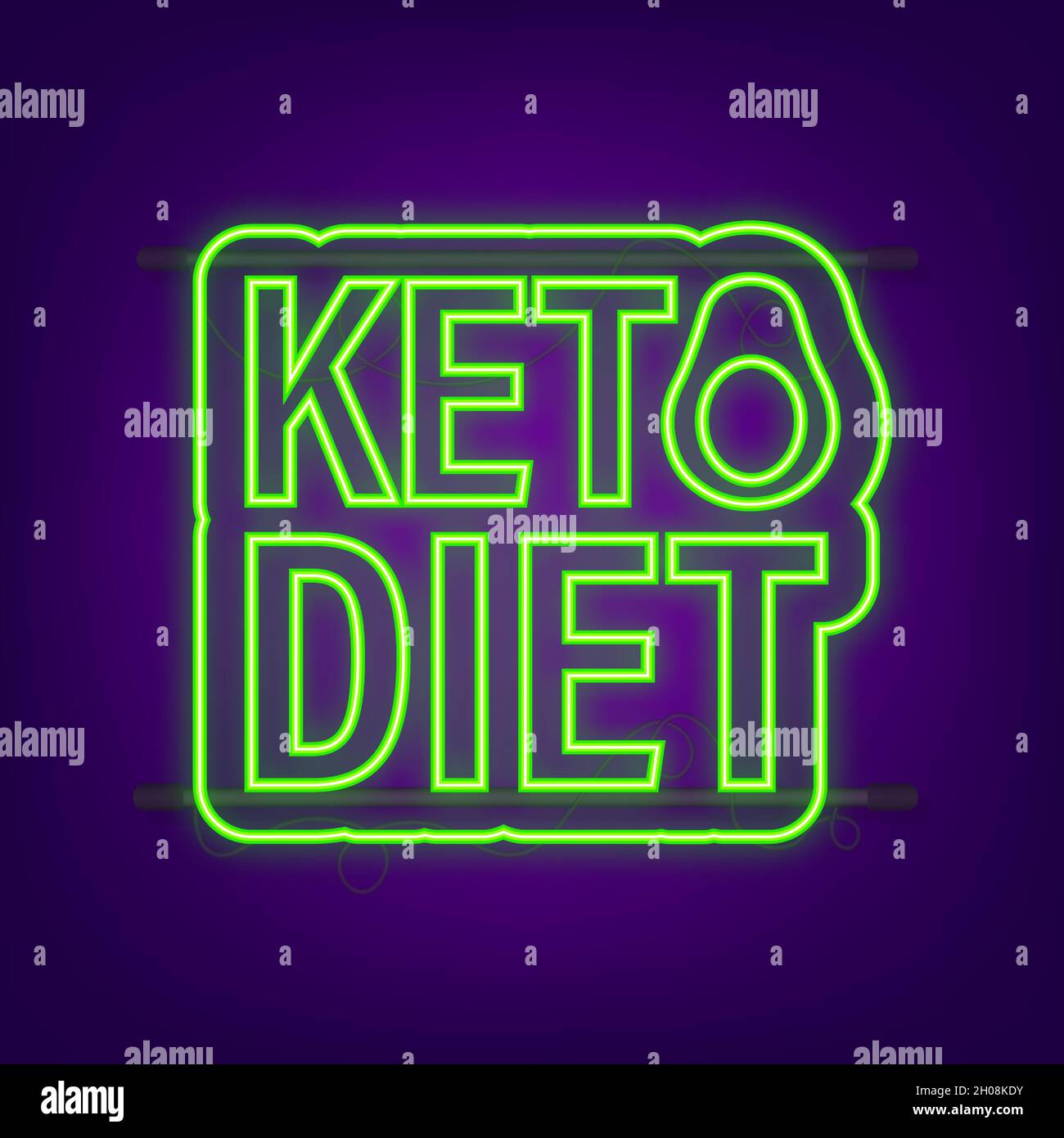 Ketogenic diet logo sign. Keto diet. Neon icon. Vector illustration ...