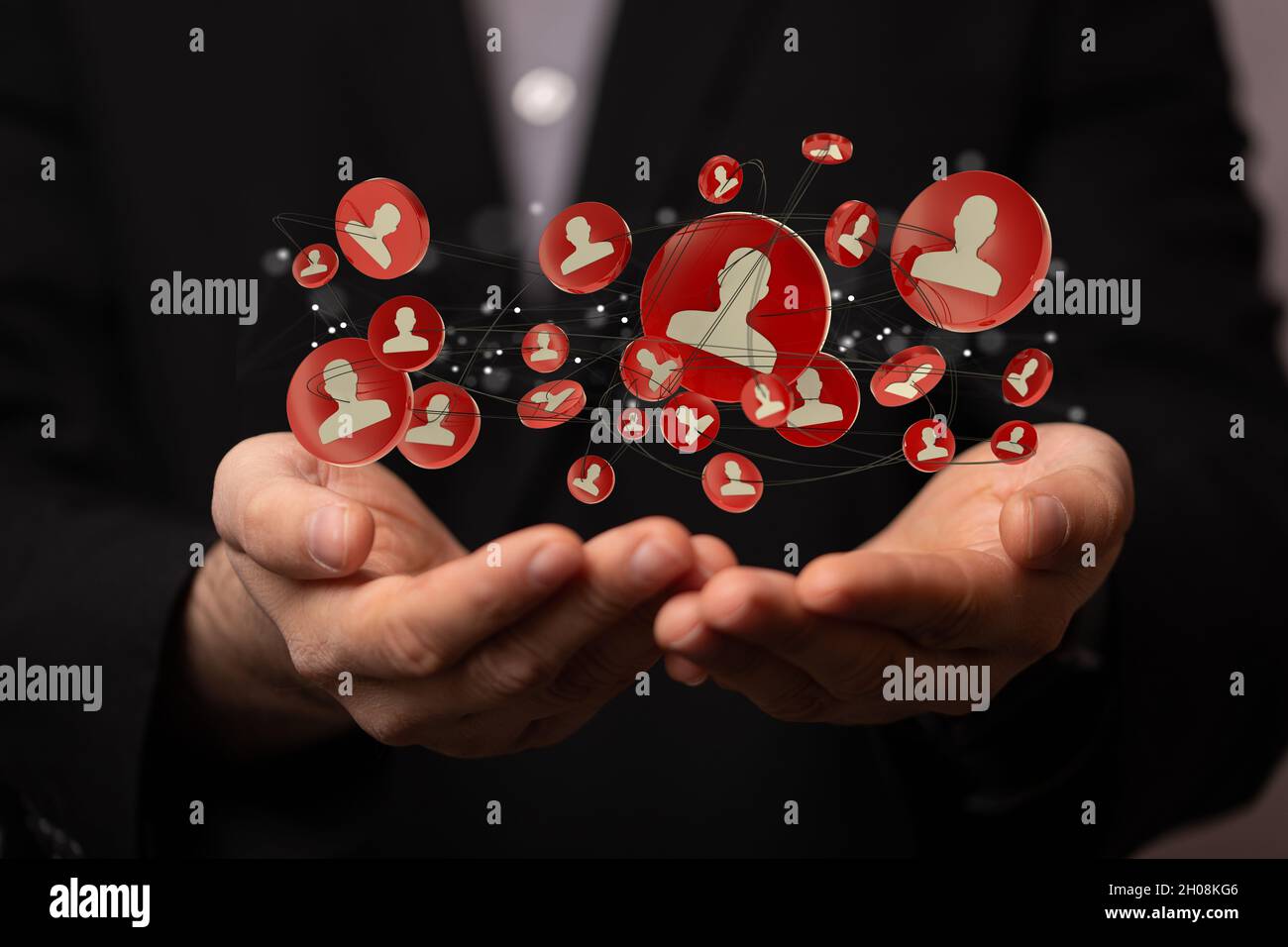 Human hand showing unity group and teamwork concept Stock Photo - Alamy