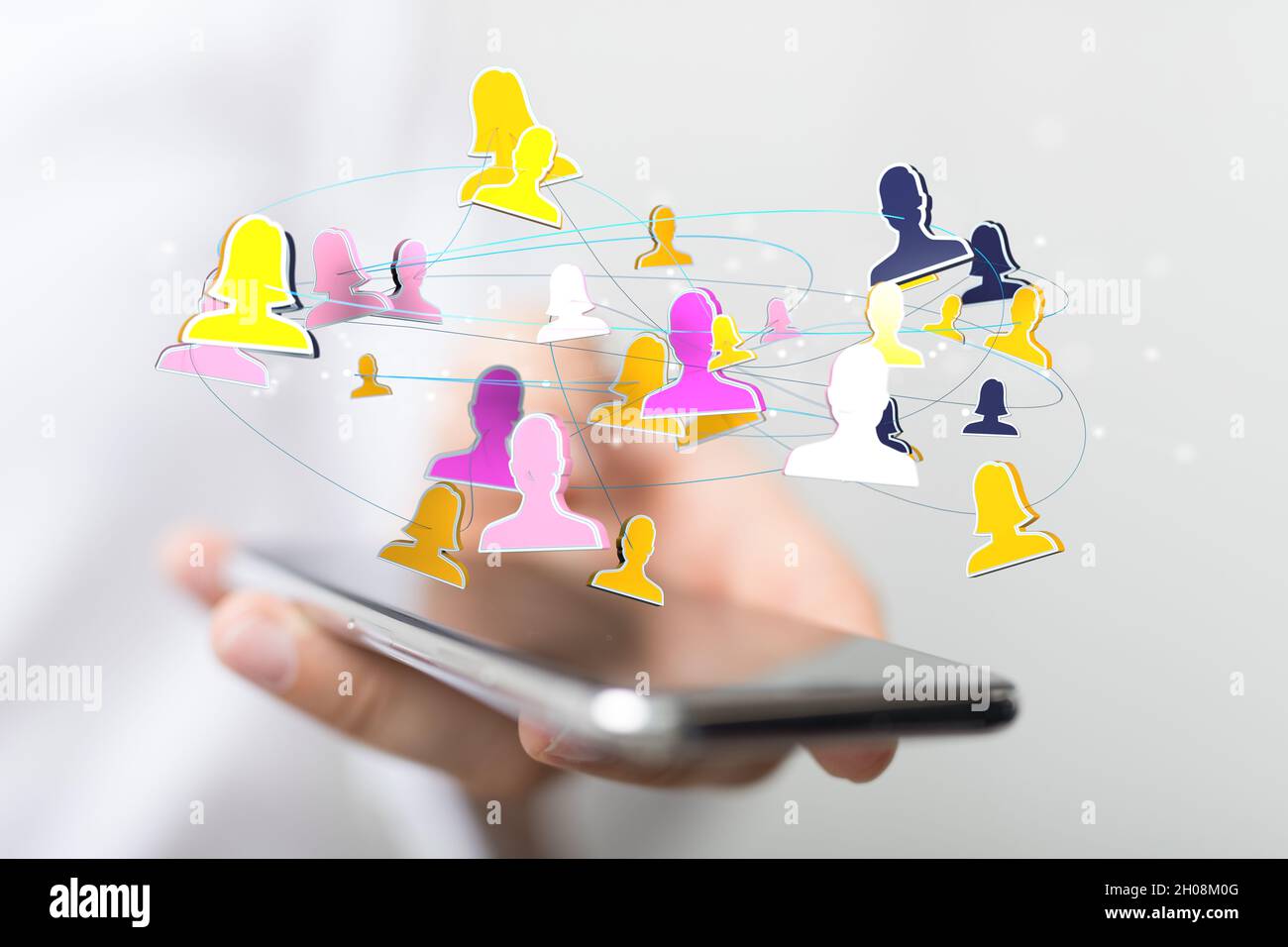 Human hand showing unity group and teamwork concept Stock Photo - Alamy