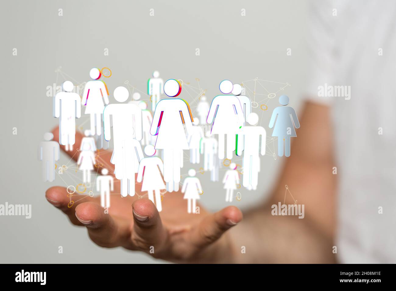 Human hand showing unity group and teamwork concept Stock Photo - Alamy