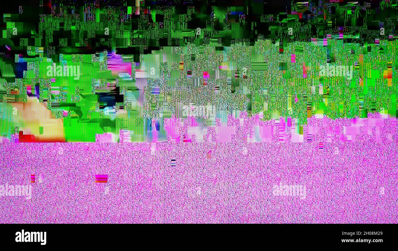 TV Static Noise Glitch Distortion Effect - Digital Video signal on ...
