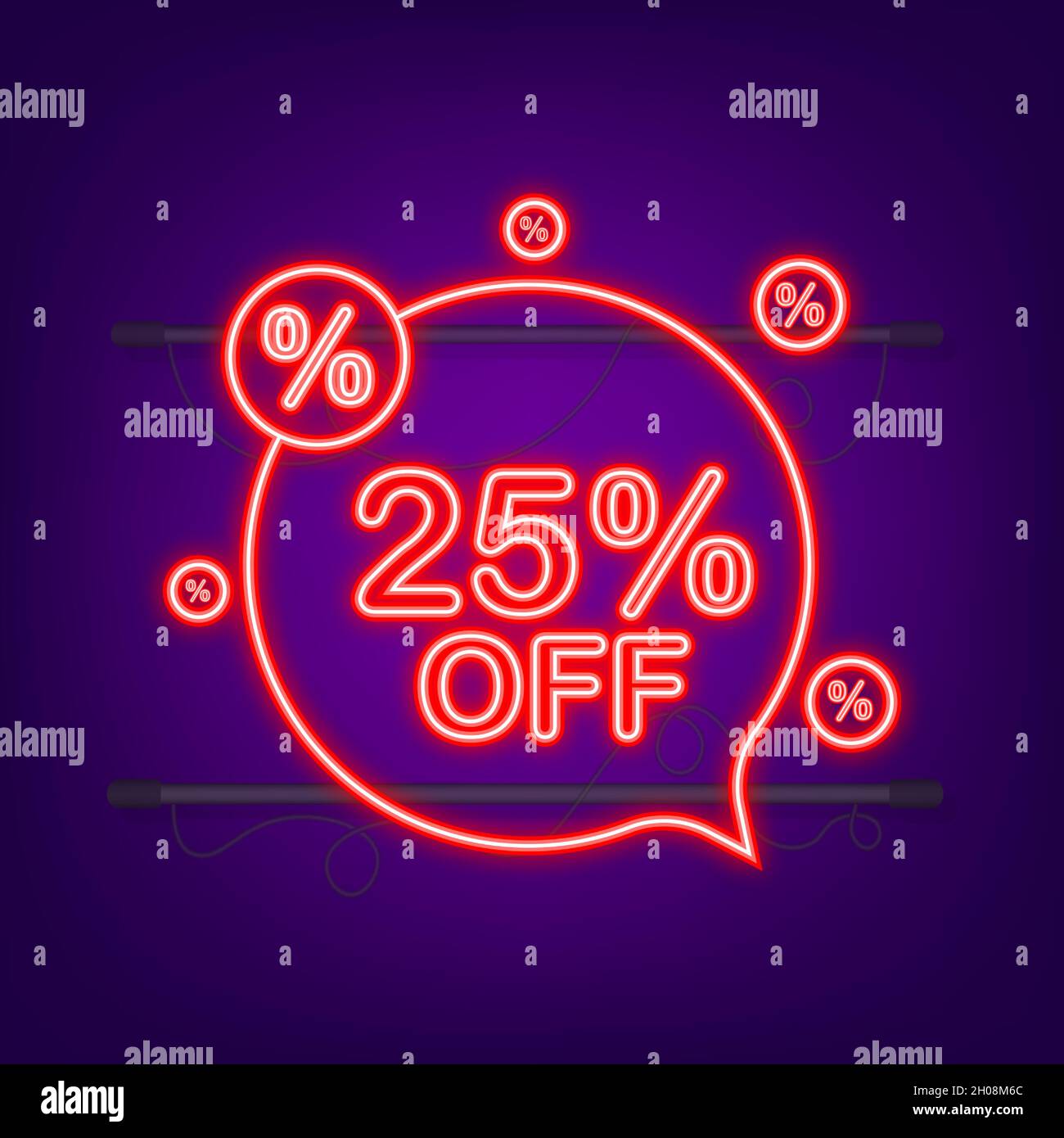 25 Percent OFF Sale Discount Banner Neon Icon Discount Offer Price 25-percent-off-sale-discount-banner-neon-icon-discount-offer-price