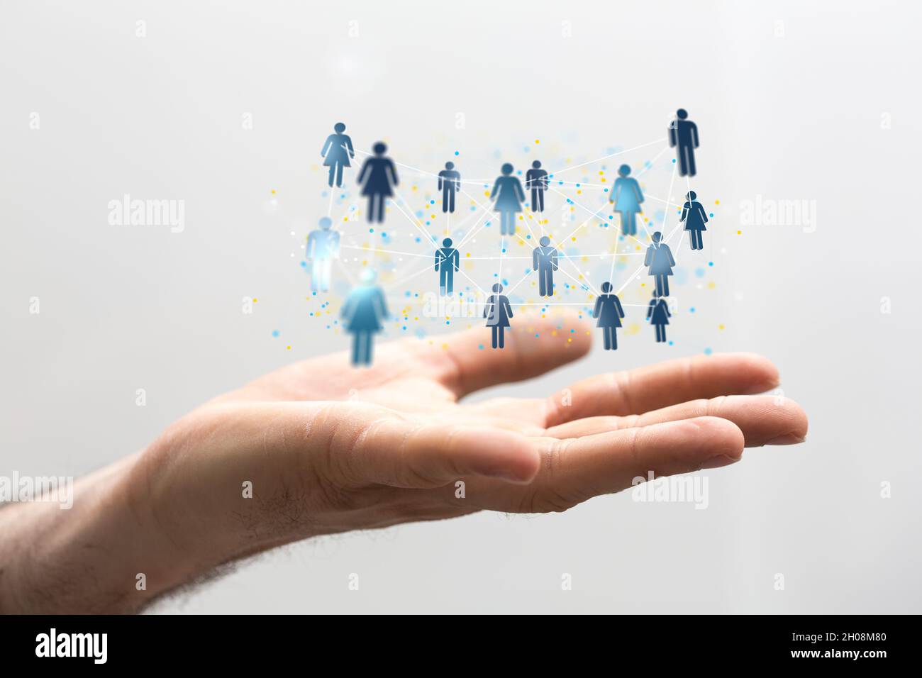 Human hand showing unity group and teamwork concept Stock Photo - Alamy