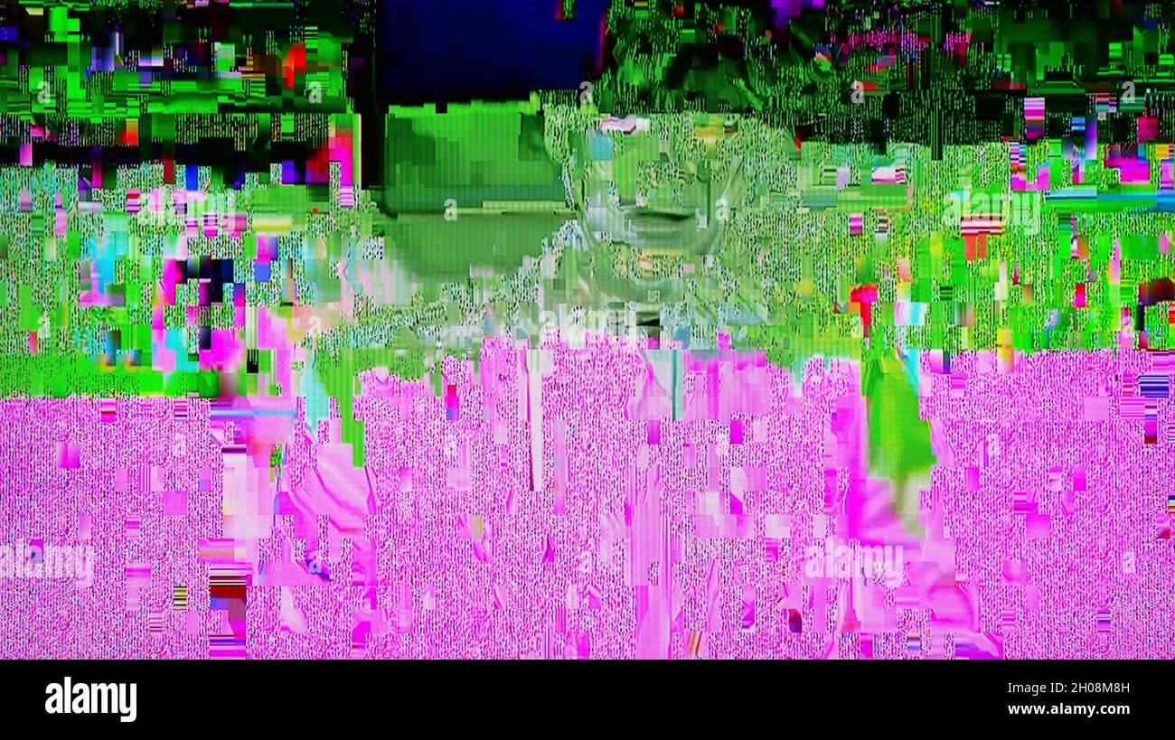 TV Static Noise Glitch Distortion Effect - Digital Video signal on ...