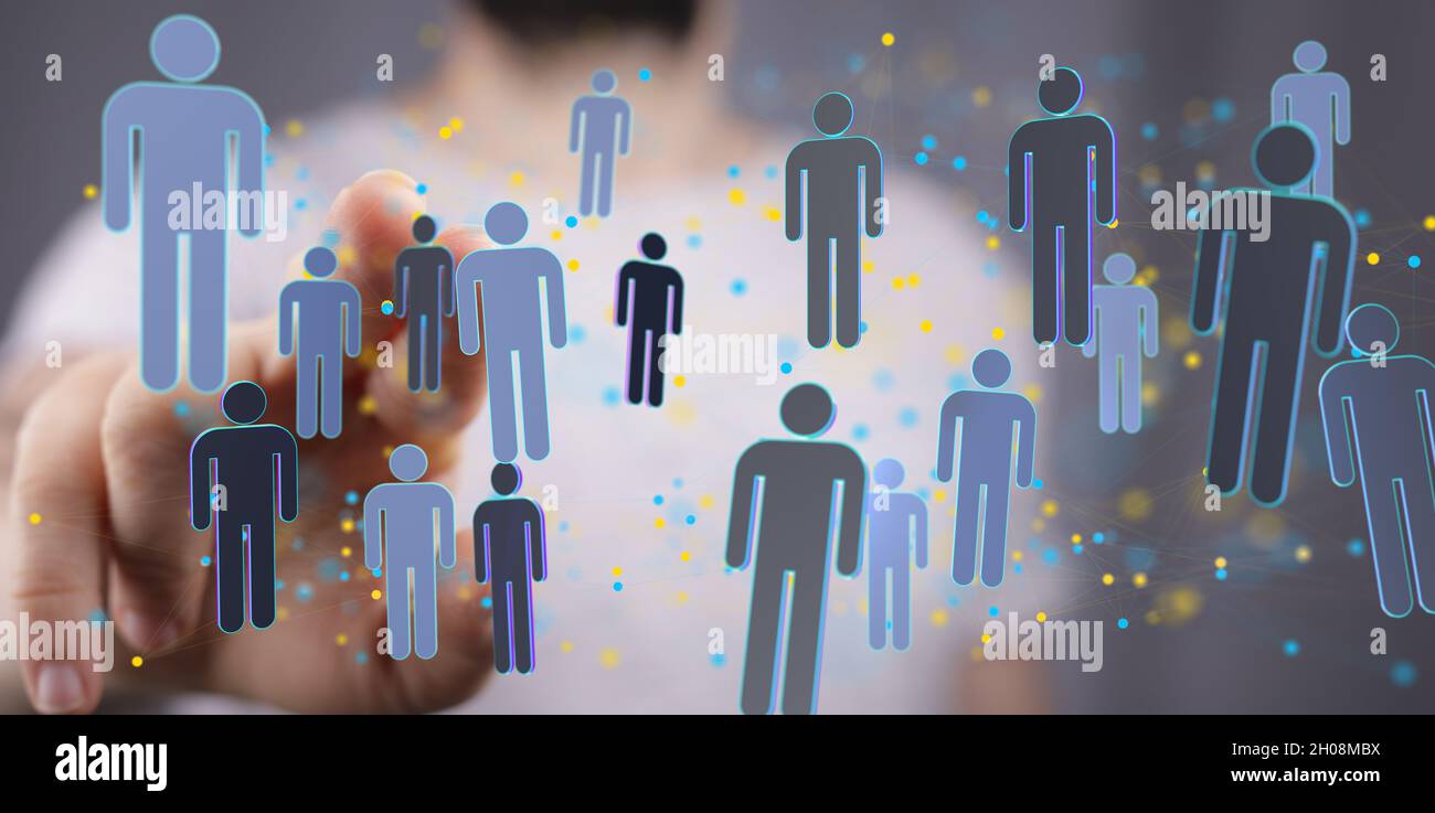 Human hand showing unity group and teamwork concept Stock Photo - Alamy
