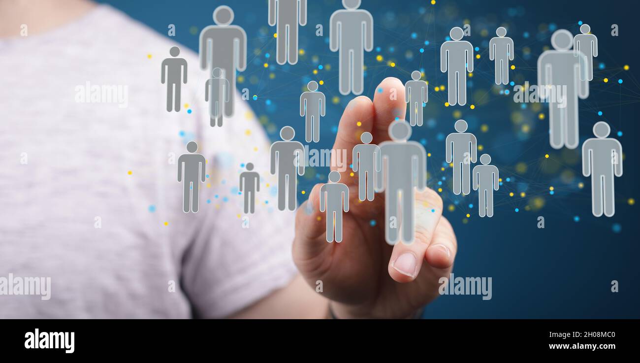 Human hand showing unity group and teamwork concept Stock Photo - Alamy