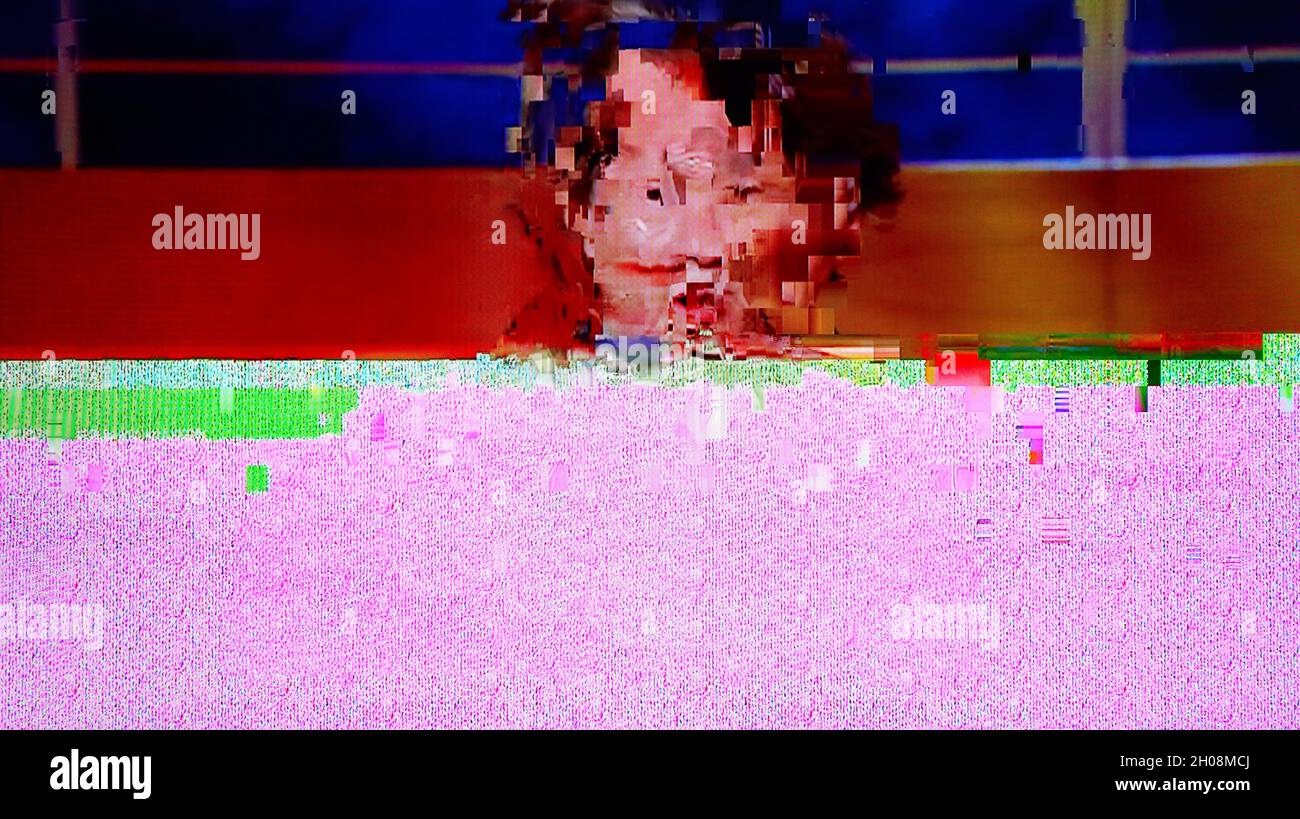 TV Static Noise Glitch Distortion Effect - Digital Video signal on ...