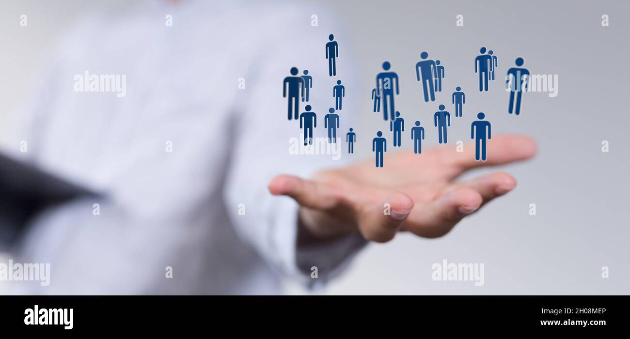 Human hand showing unity group and teamwork concept Stock Photo - Alamy