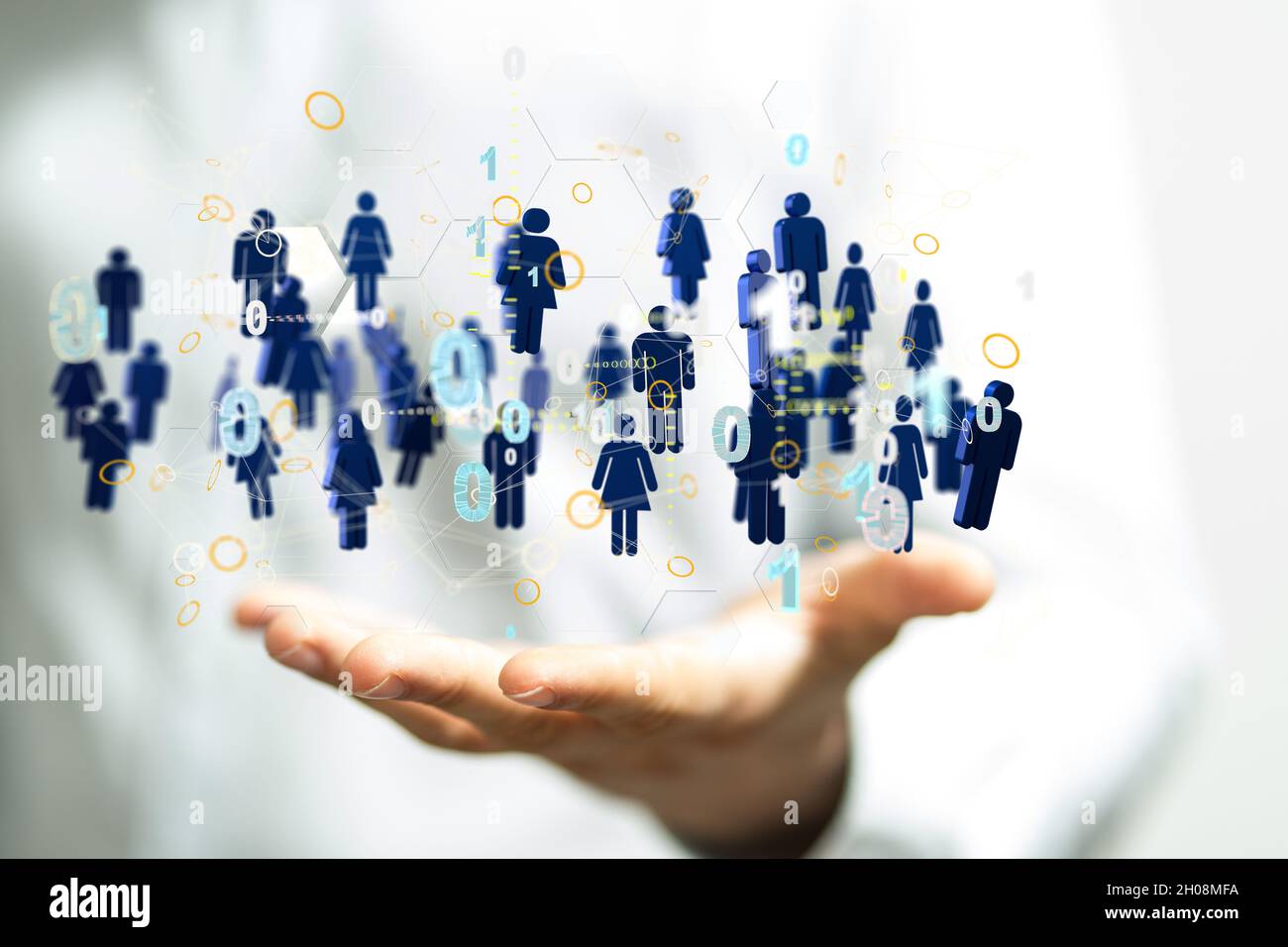 Human hand showing unity group and teamwork concept Stock Photo - Alamy