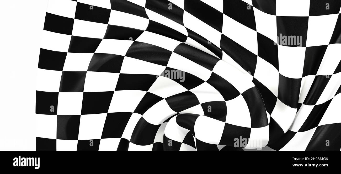 3d rendering of checkered flag end race background Stock Photo - Alamy