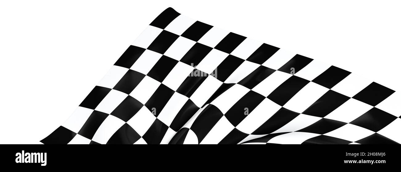 3d rendering of checkered flag end race background Stock Photo - Alamy