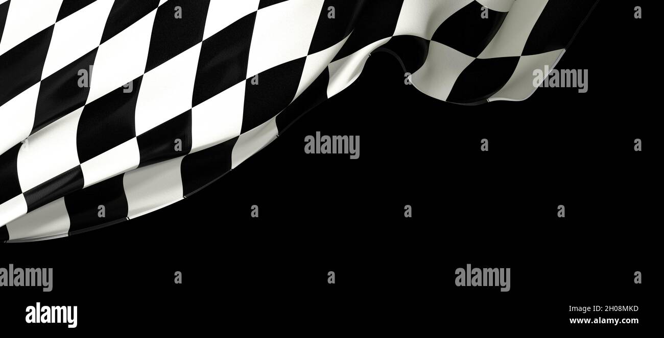 3d rendering of checkered flag end race background Stock Photo - Alamy