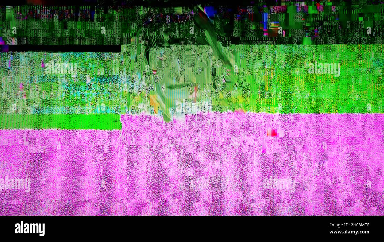 TV Static Noise Glitch Distortion Effect - Digital Video signal on ...