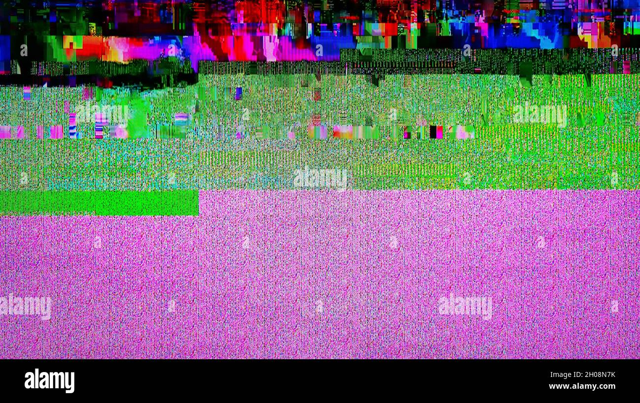 TV Static Noise Glitch Distortion Effect - Digital Video signal on ...