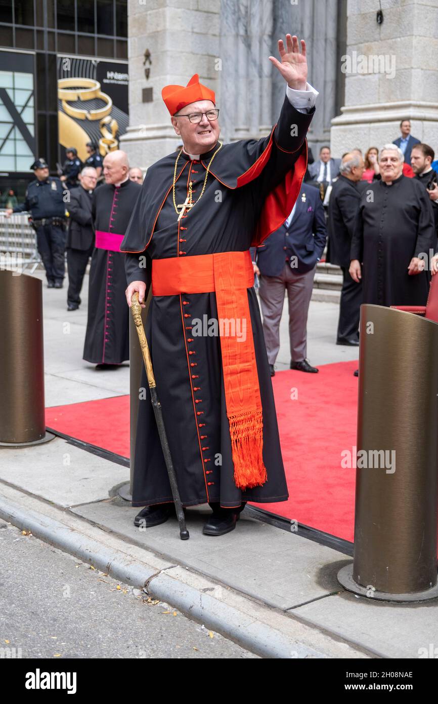 New York, New York, USA. 11th Oct, 2021. Cardinal Timothy Dolan of the ...