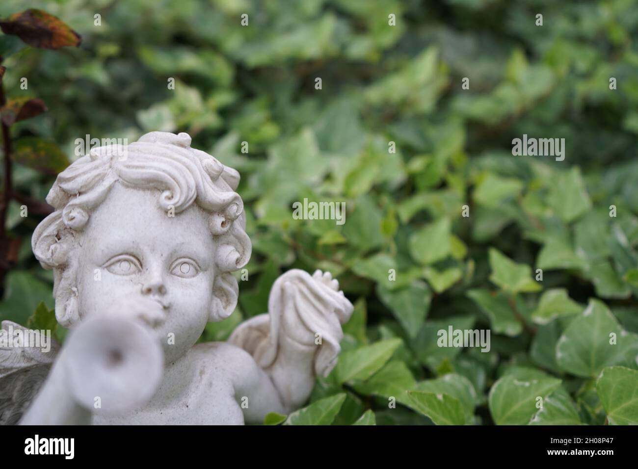 Beautiful sculpture of an angel in the garden Stock Photo - Alamy