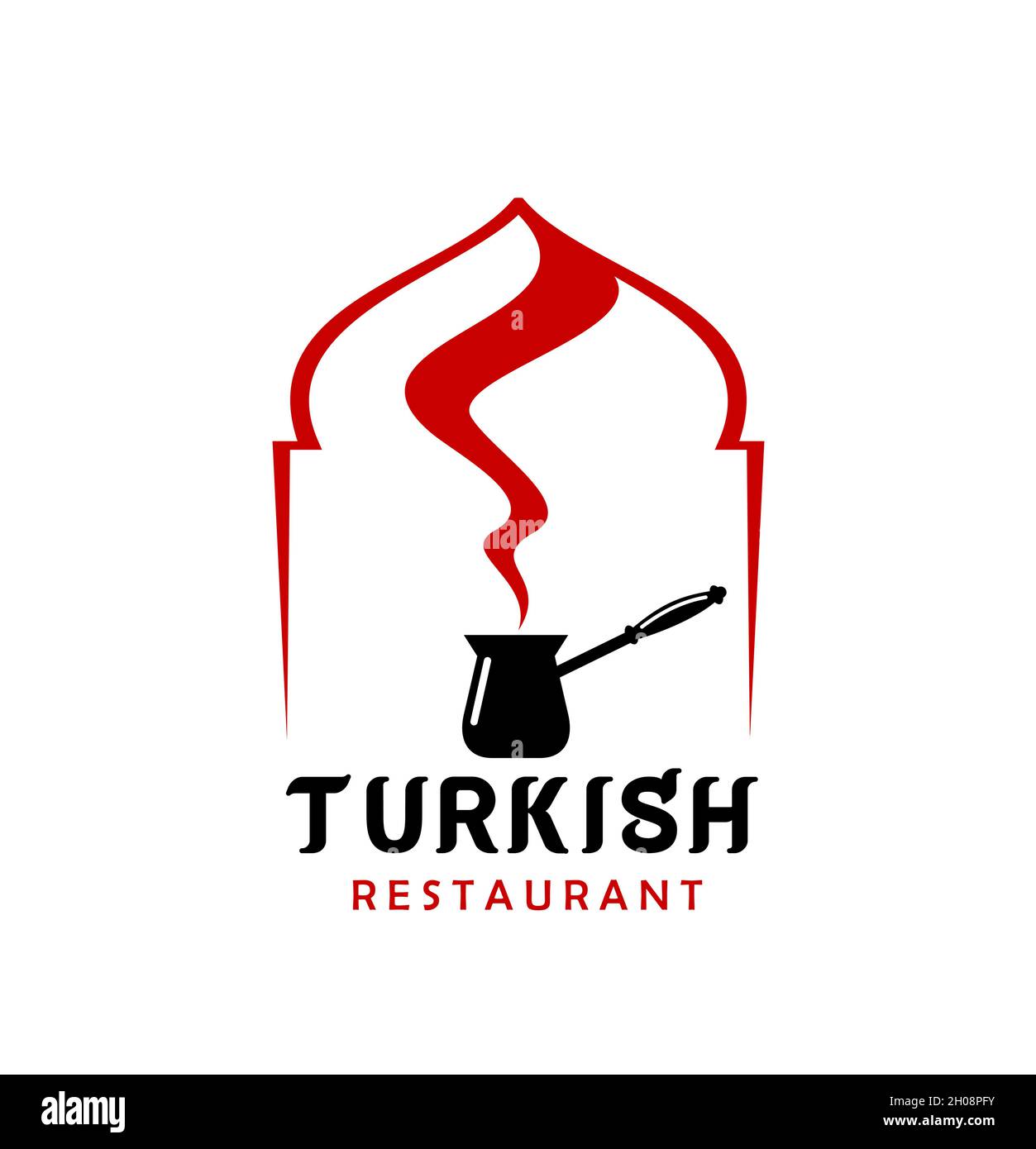 Turkish cuisine restaurant icon. Turkish street food cafe or coffee ...
