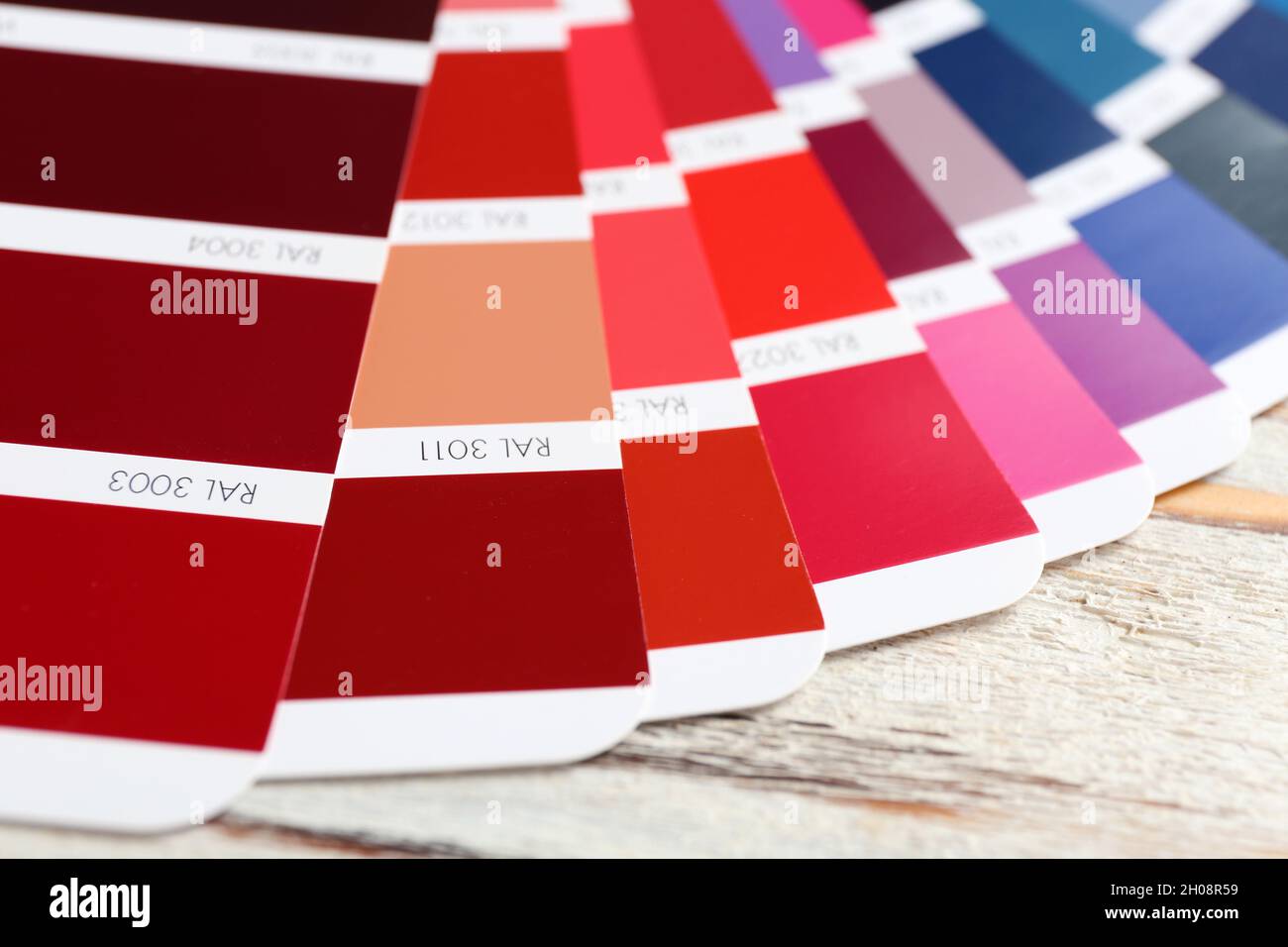 Color palette samples on table, closeup Stock Photo - Alamy