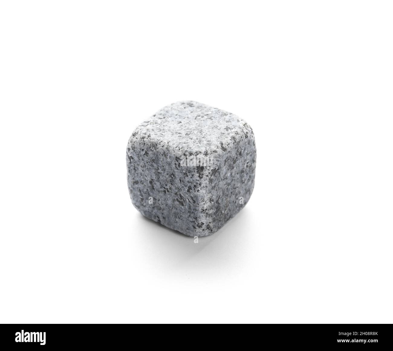 Classic grey whiskey stone on white background Stock Photo - Alamy