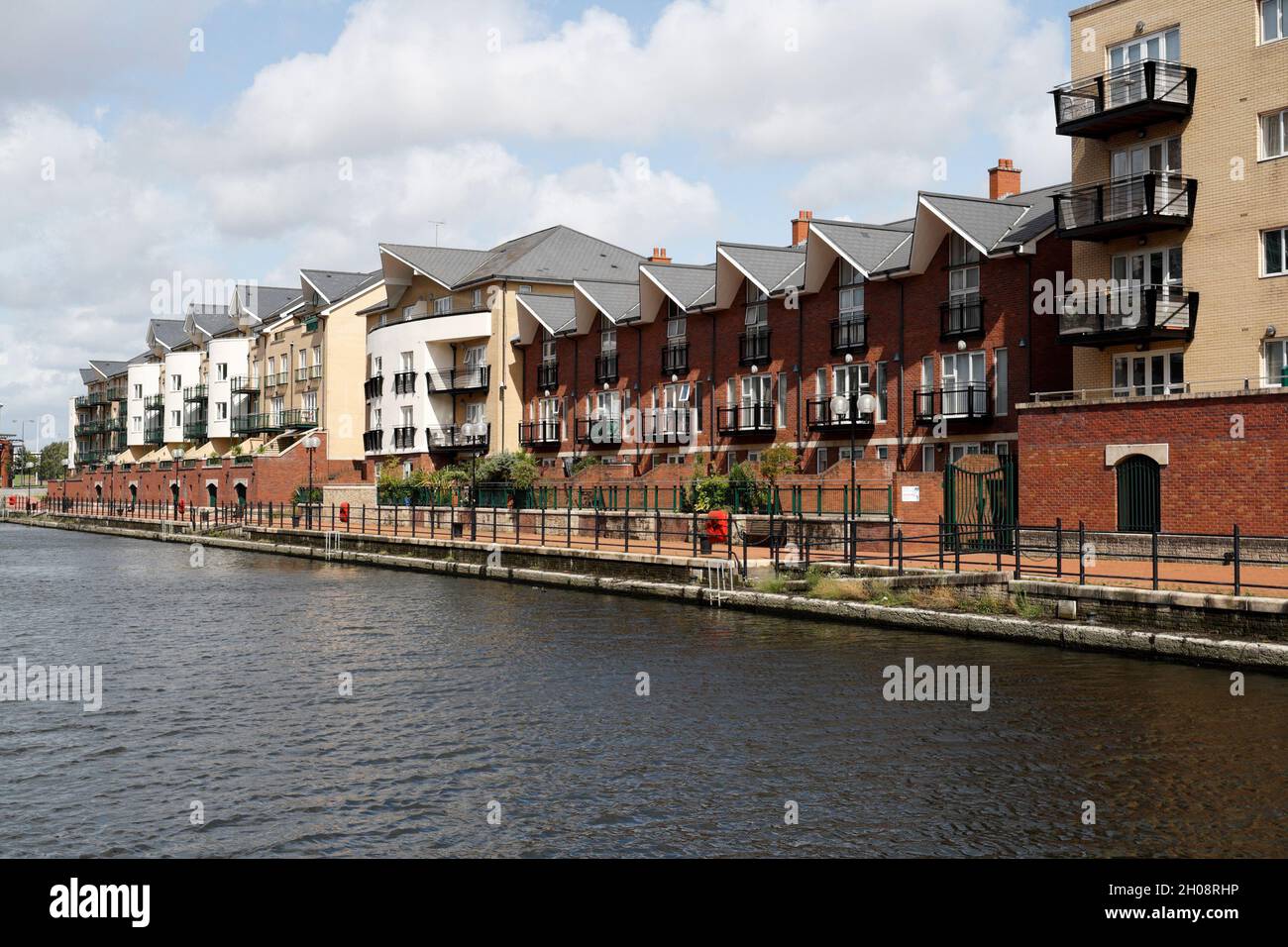 Modern apartments alongside a former dock in Cardiff bay Wales UK ...
