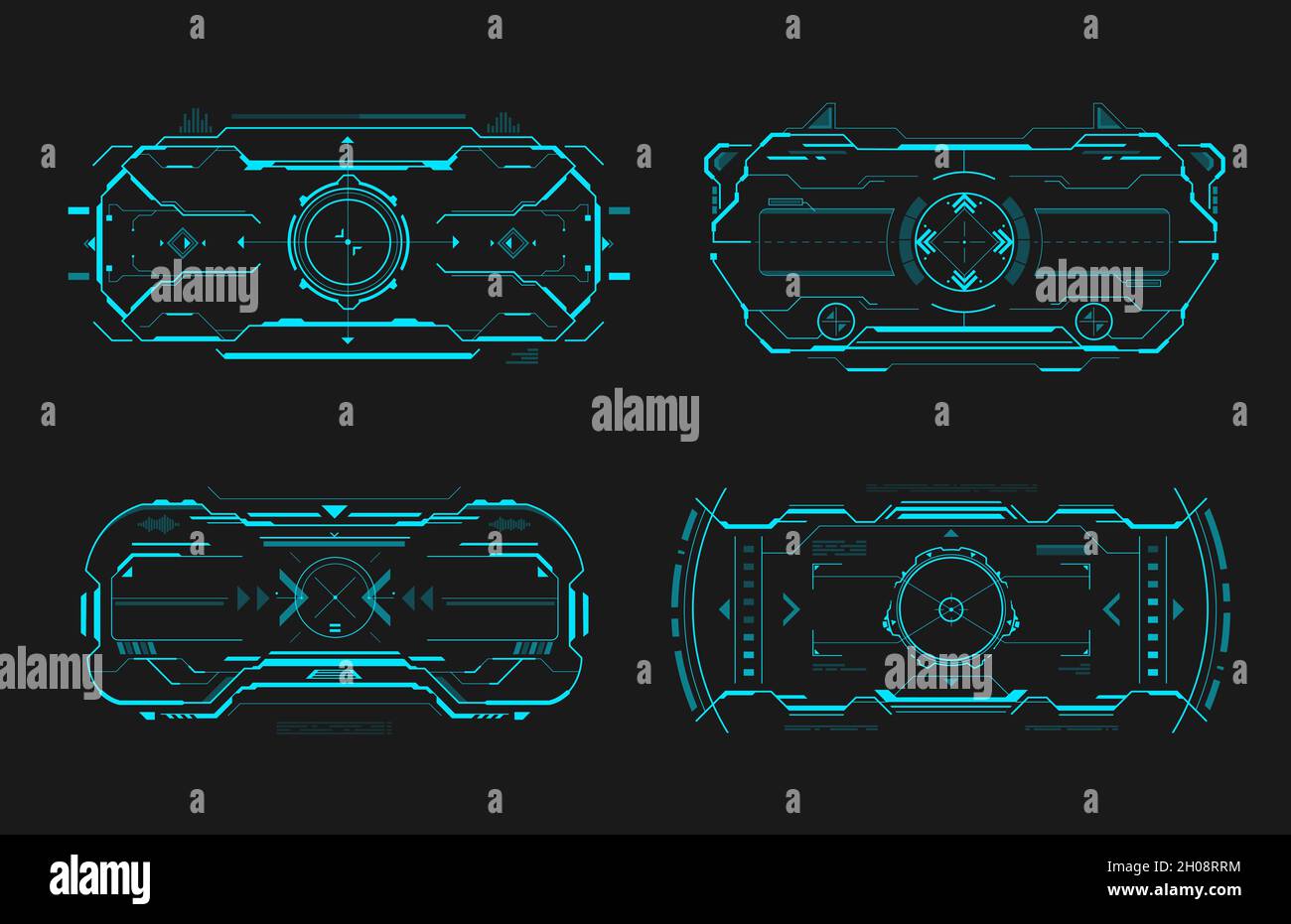 HUD aim control frame interface, futuristic target screen dashboard ...