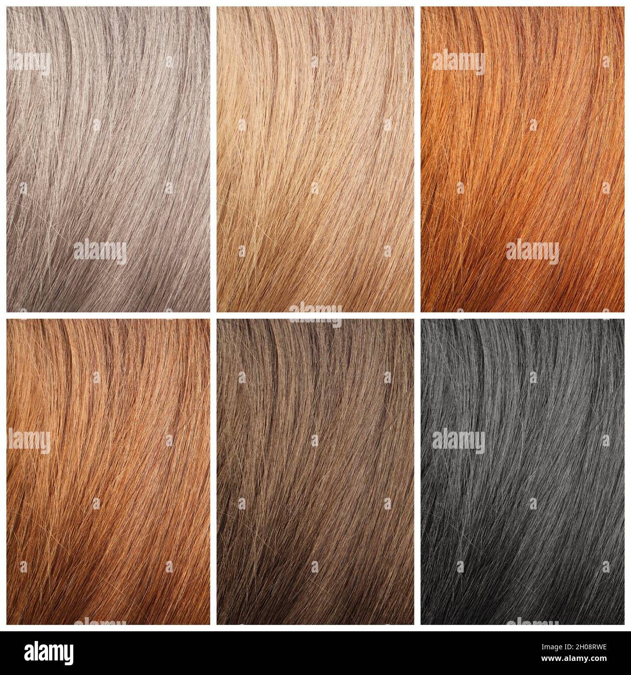 Set with color hair samples. Beauty and professional treatment Stock ...